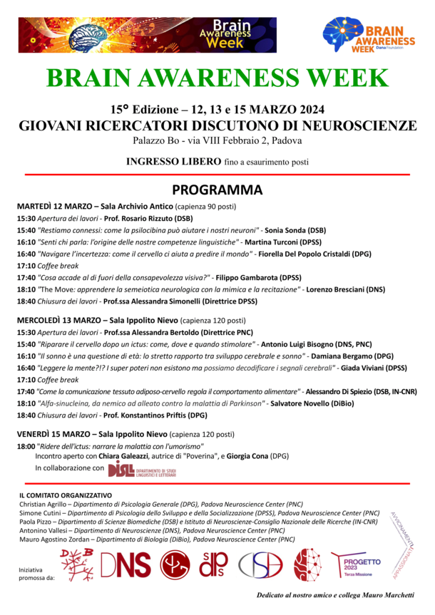 Brain Awarness Week 2024 | DIPARTIMENTO DI PSICOLOGIA GENERALE ...